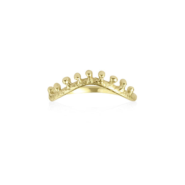 Dotted crown ring 9k gold – momocreatura