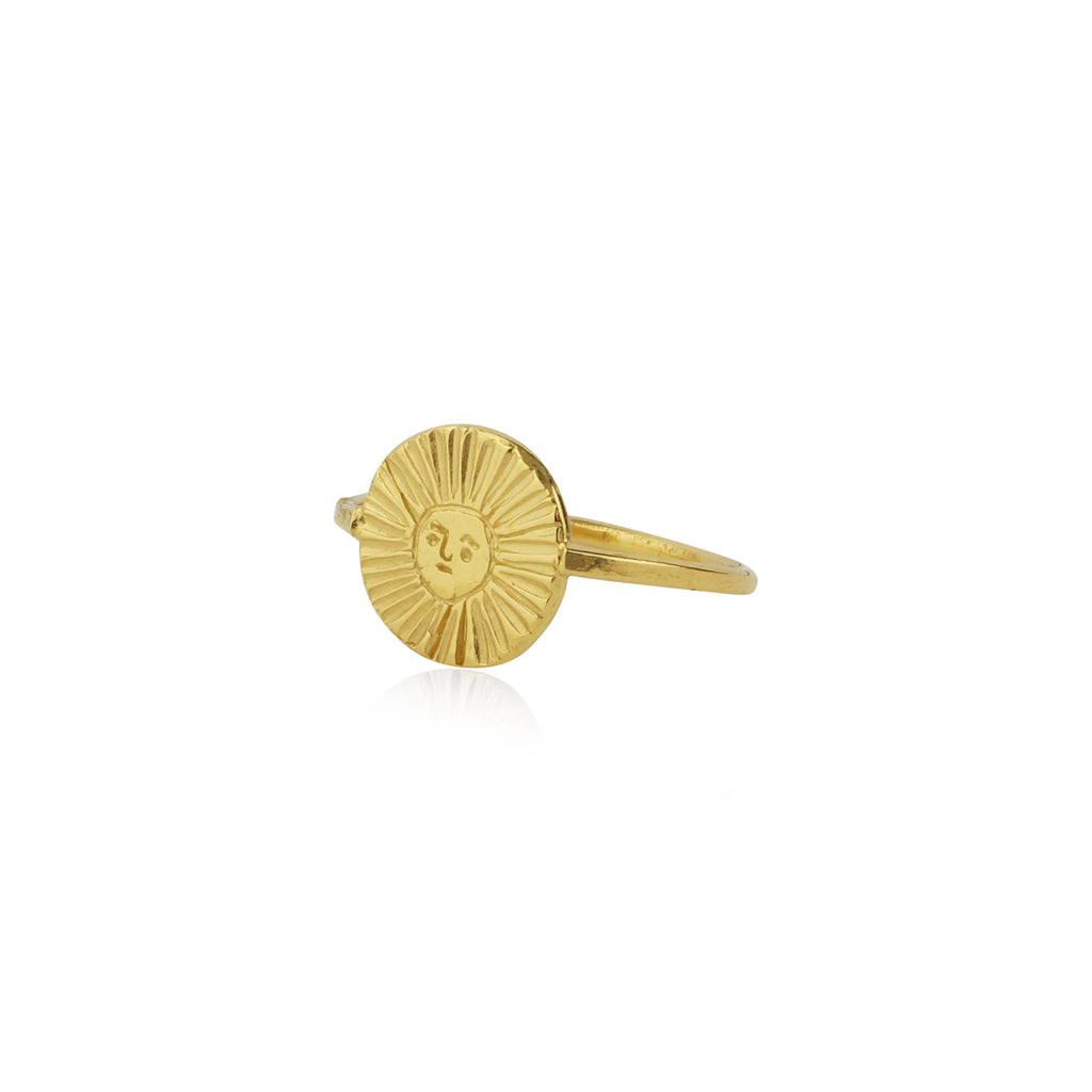Sun disc ring gold – momocreatura