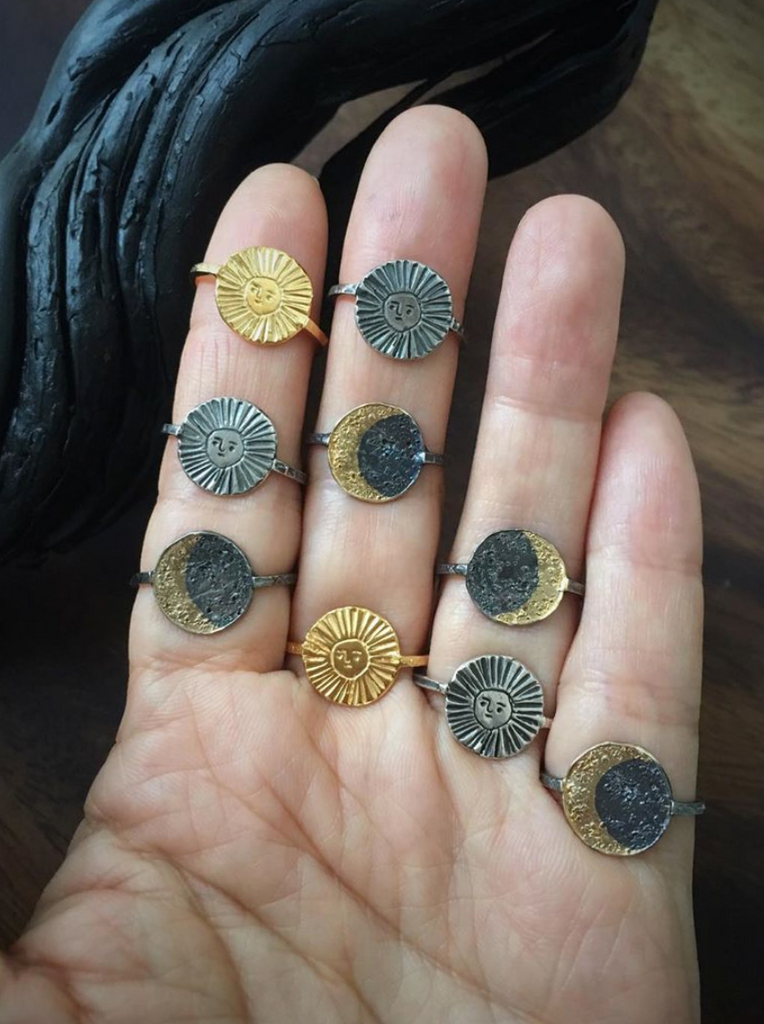 Sun disc ring gold – momocreatura